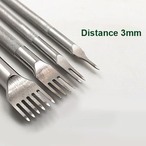 Stitch Set of Stitching1,2,4,6 Teeth DIY Steel 3mm 4mm Leather Edge ...