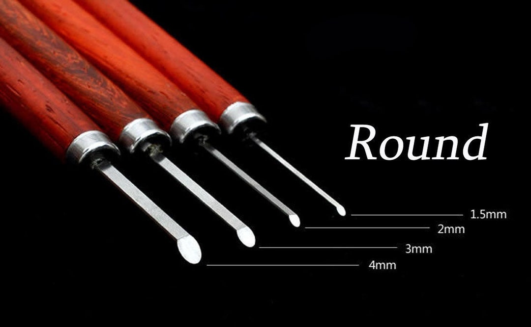 Professional Round Olive Wood Carving Knife Set – 4-piece Micro Carving ...