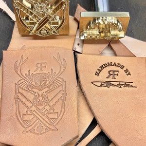 Custom Leather Stamp With Large Handle Embosser Brass Stamp Logo Seal ...