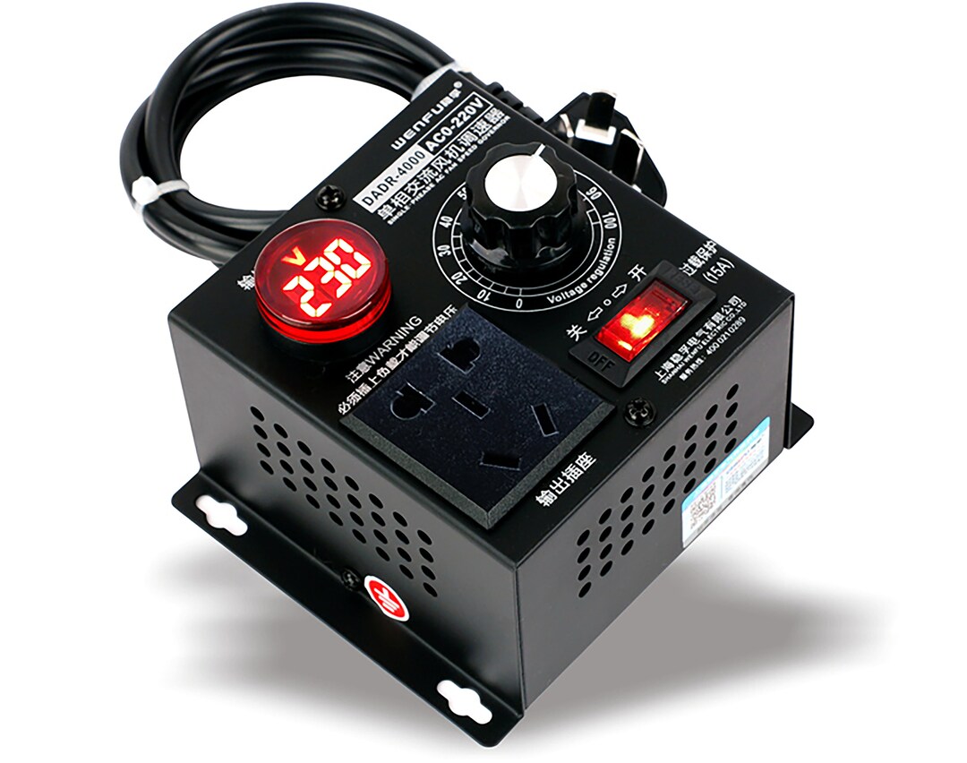 Temperature Control Single Phase 220V AC Motor Governor 4000W Speed ...