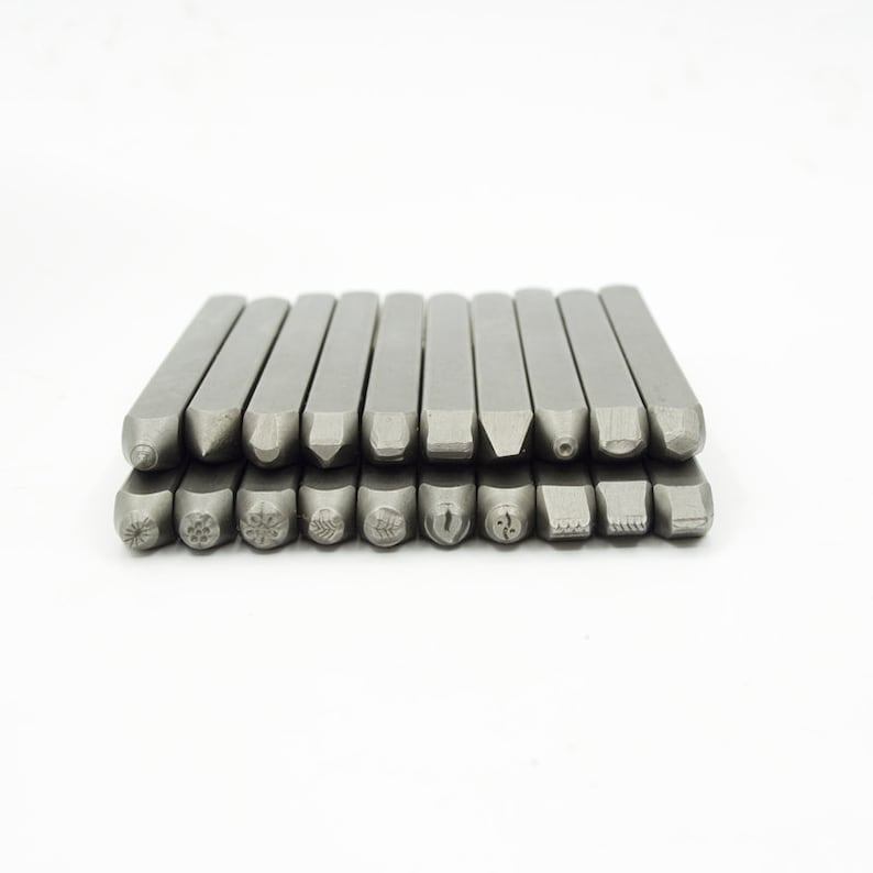 All 20 Piece Metal Jewelry Stamp Impress Hammer Art 6mm Tools for ...