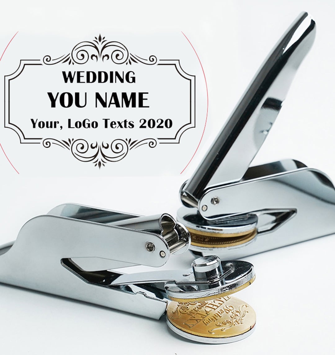 Custom LOGO Embosser Stamp - Paper Seal Hand Held Ez-seal Wedding ...