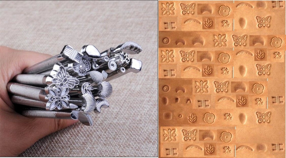 20 Carving Tool Set Leather Carving Stamp Tools Leather | Etsy