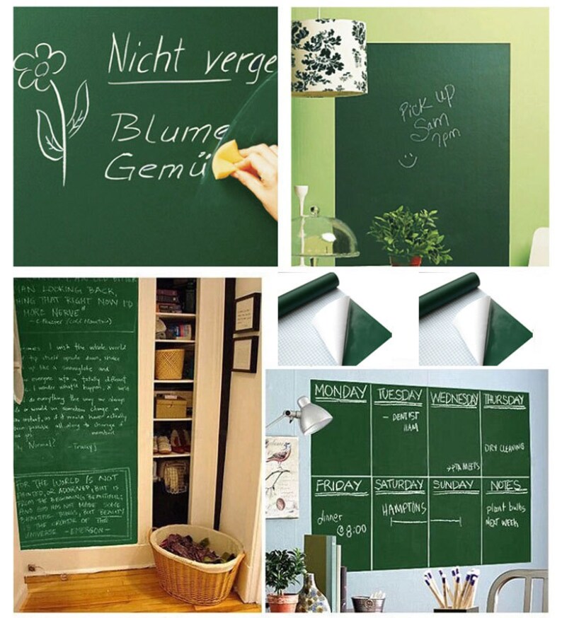 Artist supply large Green Chalkboard Wall paper Stickers | Etsy