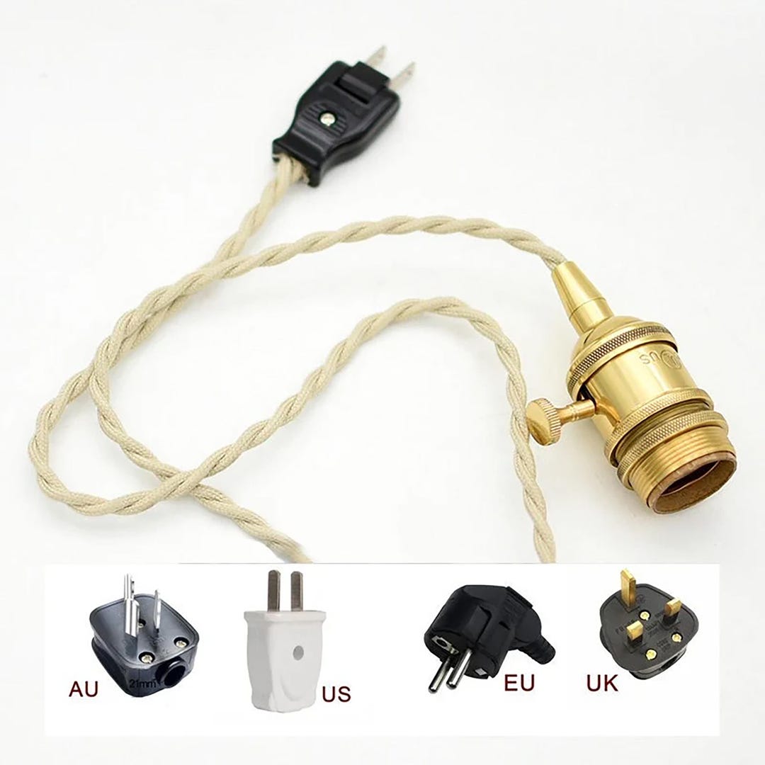 Retro Edison Style Pendant Lamp With Vintage Color Twisted Flex Cable ...