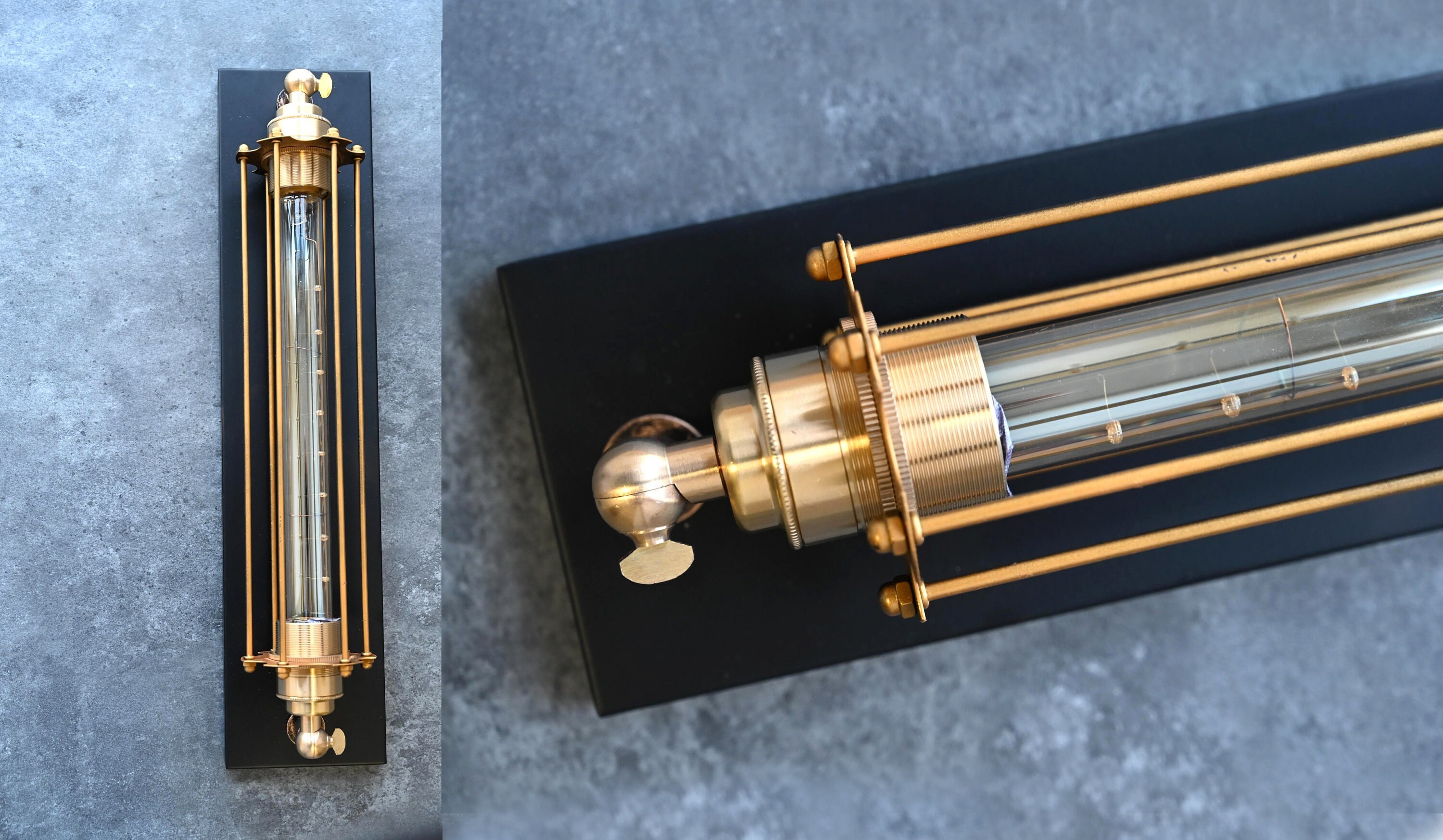 UL Custom Made Brass Material Edison Style Wall Lamp Rare Vintage Gold ...