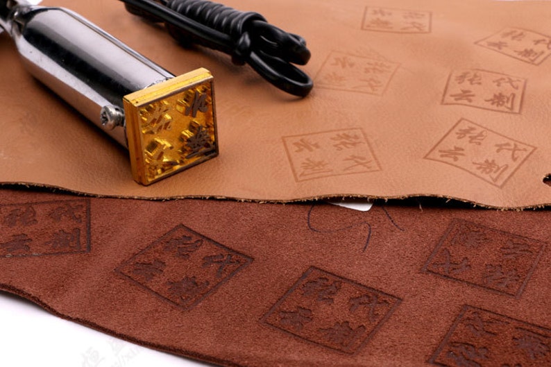 220-300W Wooden or Leather Copper Logo Stamp Electric Iron - Etsy
