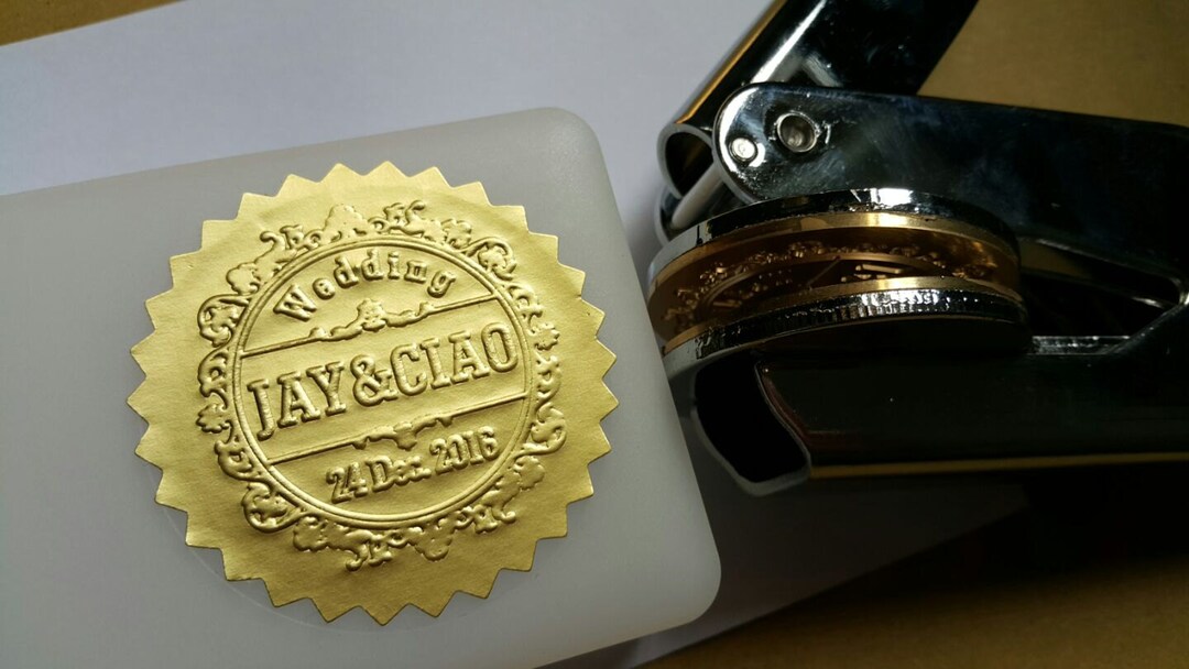 Custom Logo & Wedding Embosser – Personalized Handheld Seal Stamp for ...