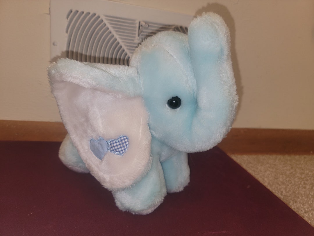 Vintage Rare Blue Elephant Plush Lovey Baby - Etsy