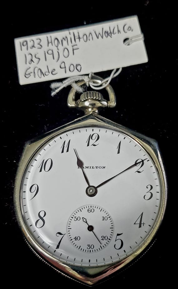 12s Art Deco Hamilton 900 w/ Rare Shield Form Case - Gem