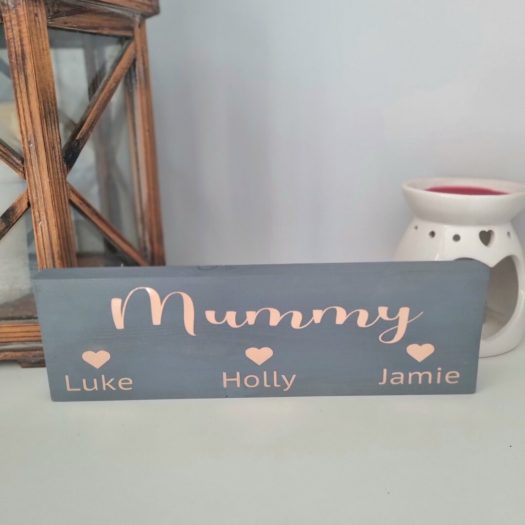 Personalised Mothers Day Wooden Plaque, Family Personalised Name Sign ...