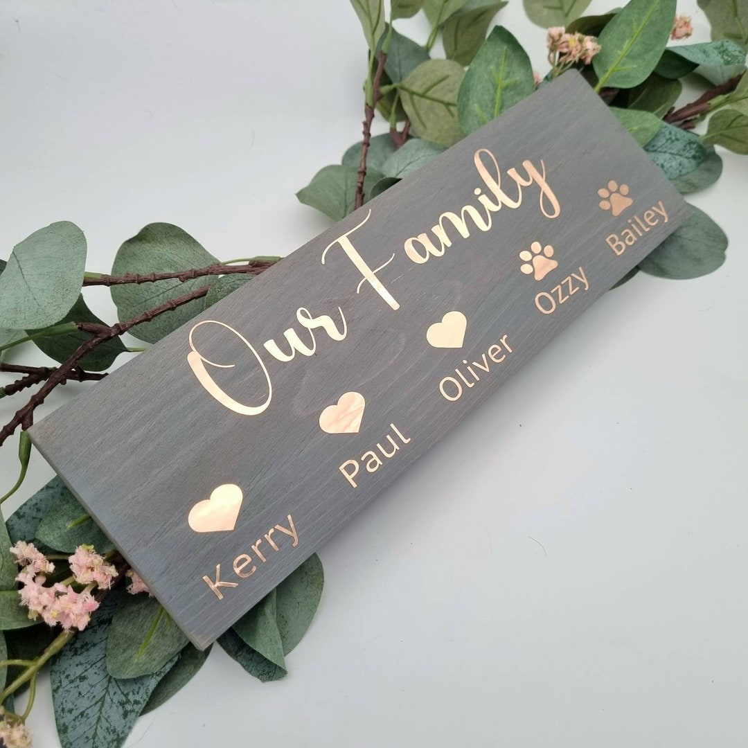 Personalised Wooden Plaque Family Gift New Home, Our Family ...