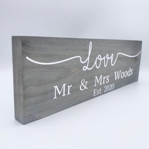 Personalised Wooden Mr and Mrs Sign Unique Wedding Present - Etsy