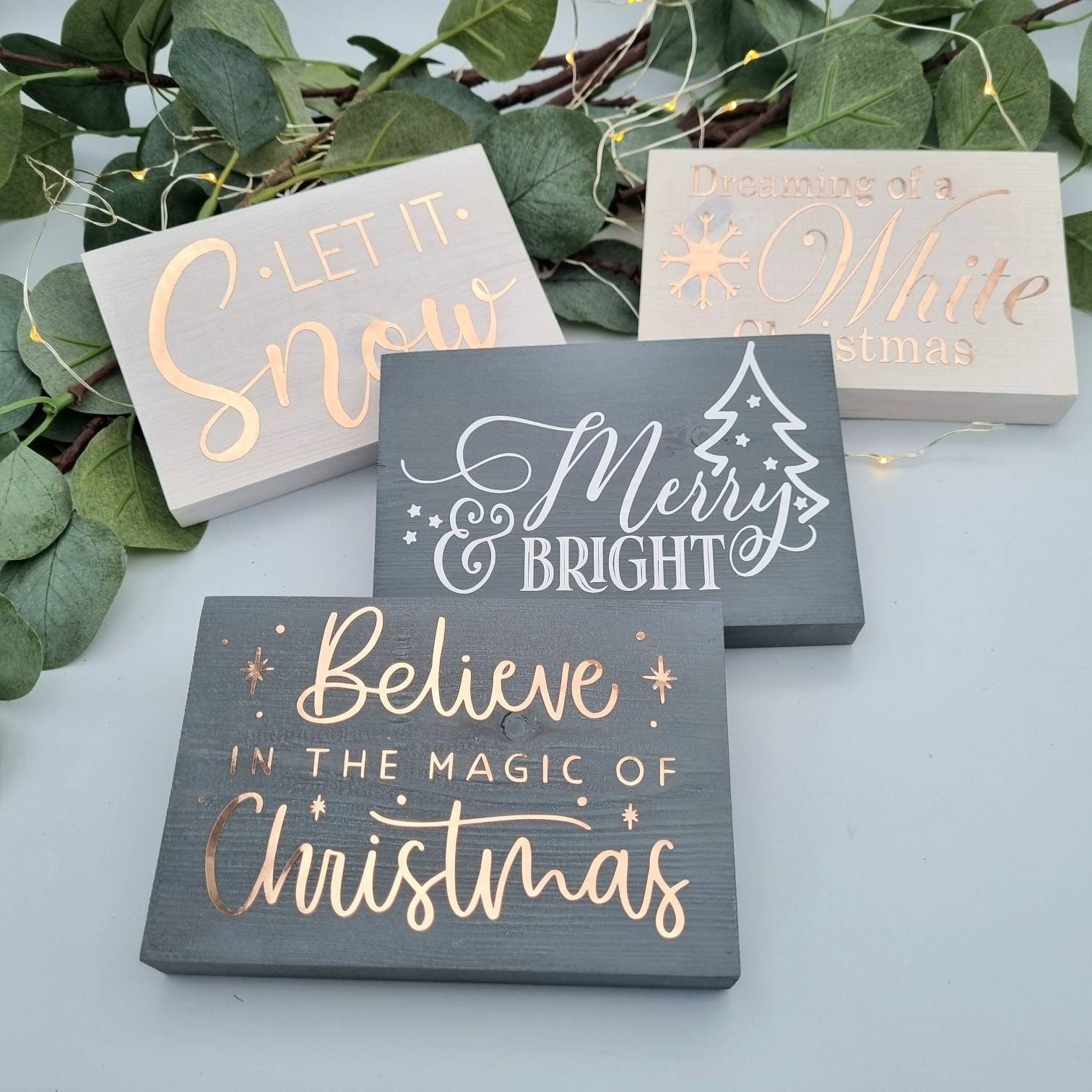 Decorative Christmas Mini Wooden Sign Plaque, Christmas Tiered Tray ...