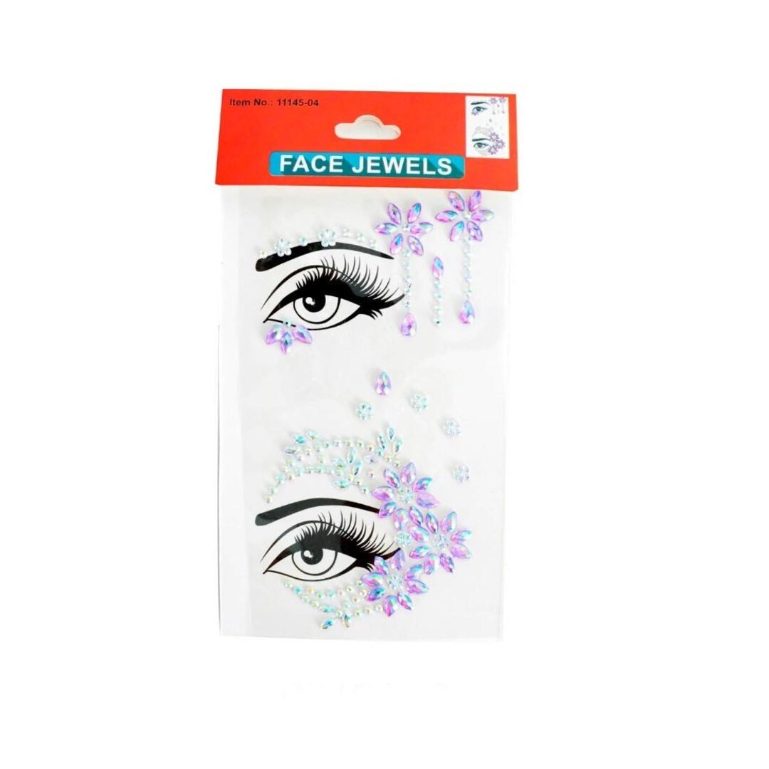 Festival Face Jewels Eye Purple Party Gems Stickers Crystals Diamonds ...