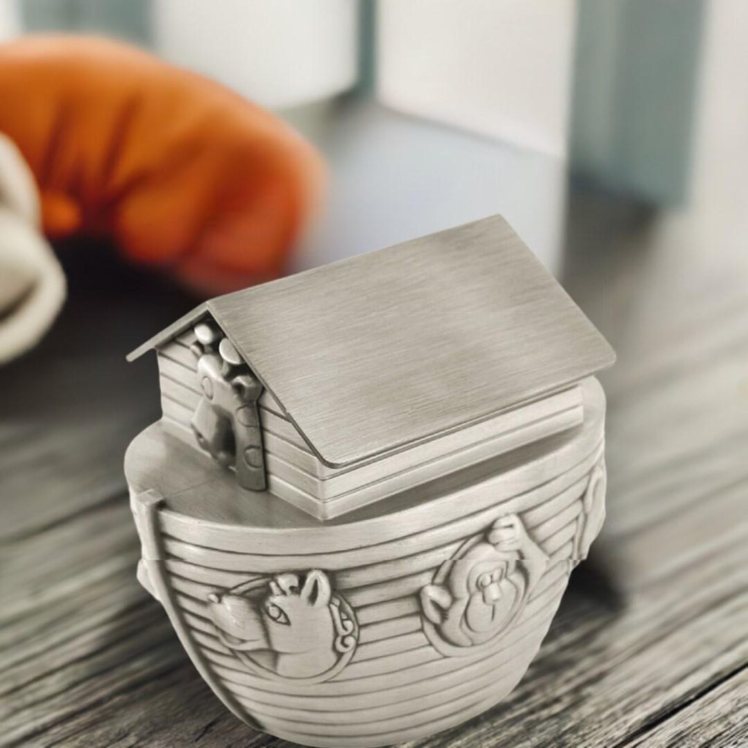 Baby Money Box Pewter Silver Gift Christening Newborn Shower Keepsake ...