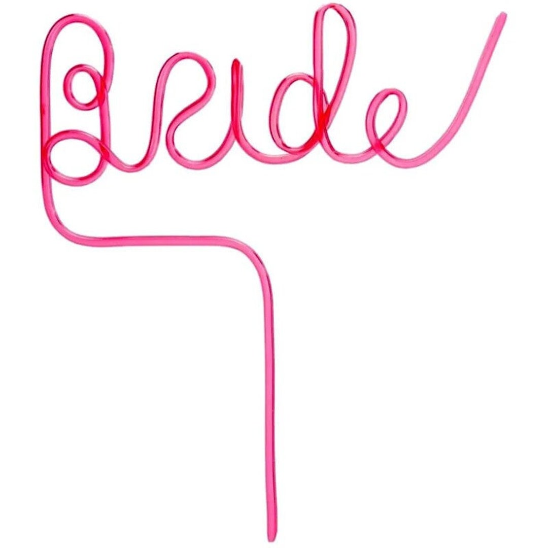 Bride to Be Straw Pink Bridal Shower Hens Night Party Bachelorette ...