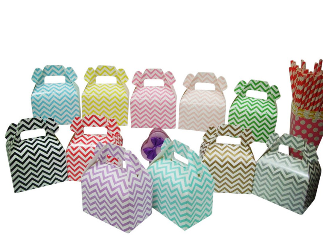 Party Favour Boxes X12 Chevron Treat Boxes Candy Gift for Wedding ...