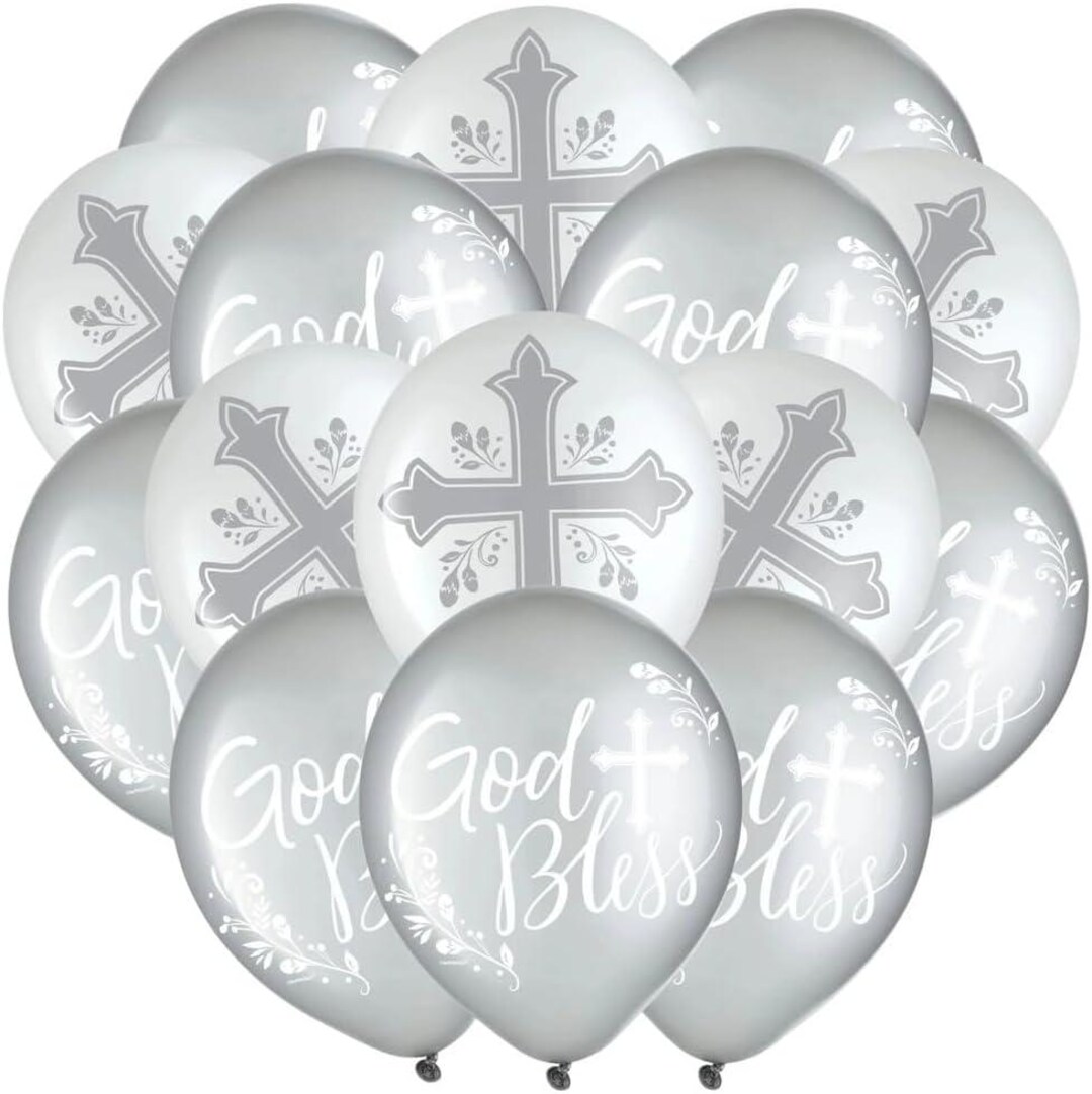 Balloons Decoration Christening Baptism Holy Communion Religious Cross ...