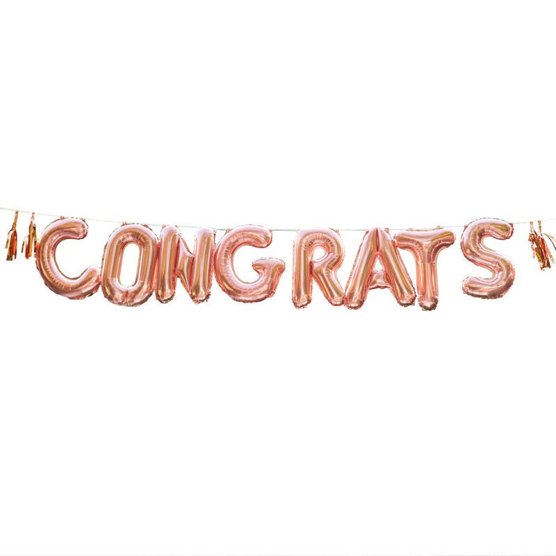Congrats Congratulations Balloons Banner Engagement Party Graduation Decorations Etsy Polska