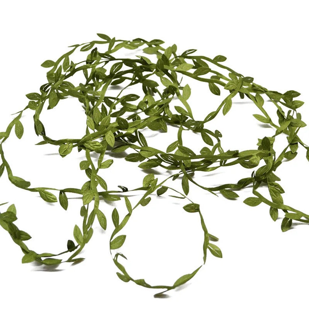 Leaf Ribbon X 10m Green Leaves Craft Trim Party Wedding Garland ...