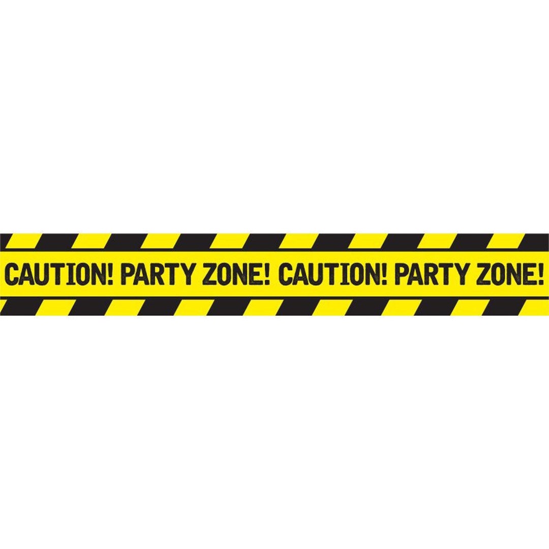 Caution Tape Party Zone Banner Happy Birthday Hanging Decorations Funny ...