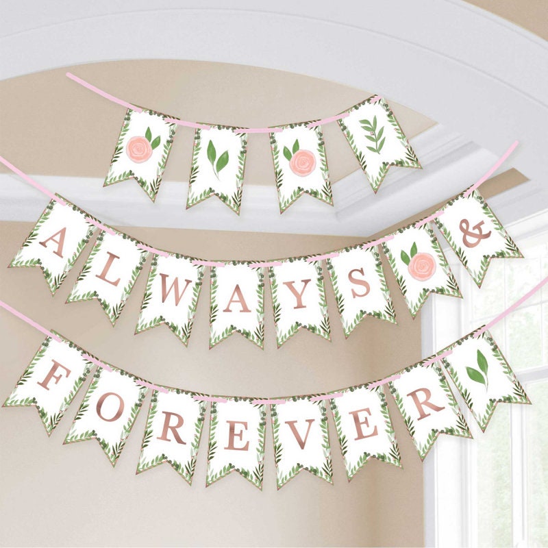 Always Forever Hanging Banner Bridal Shower Engagement Wedding Party ...