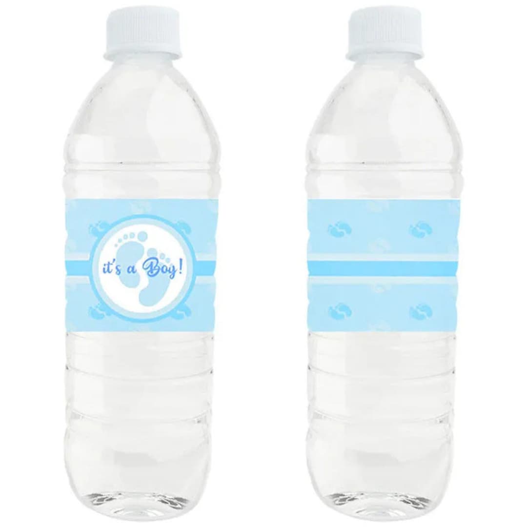 Its a Boy Water Bottle Labels X 12 Stickers Baby Shower Party Table ...