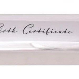 Silver Birth Certificate Holder - Etsy