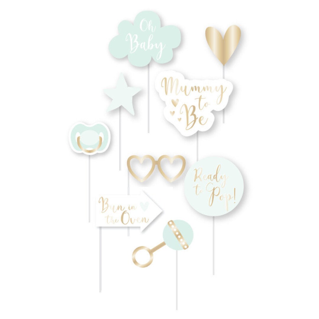 Baby Shower Photo Booth Props Party Game Activity Decorations Supplies ...