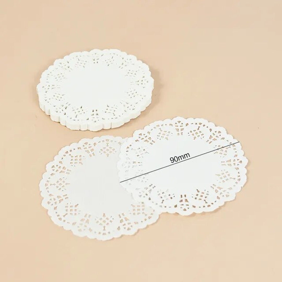 Paper Doilies X 100 90mm Lace Round Party Wedding Cake Craft Decor ...
