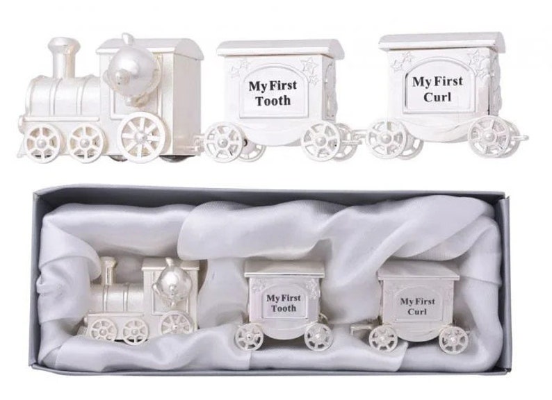 Silver Train Baby's First Tooth and Curl - Etsy