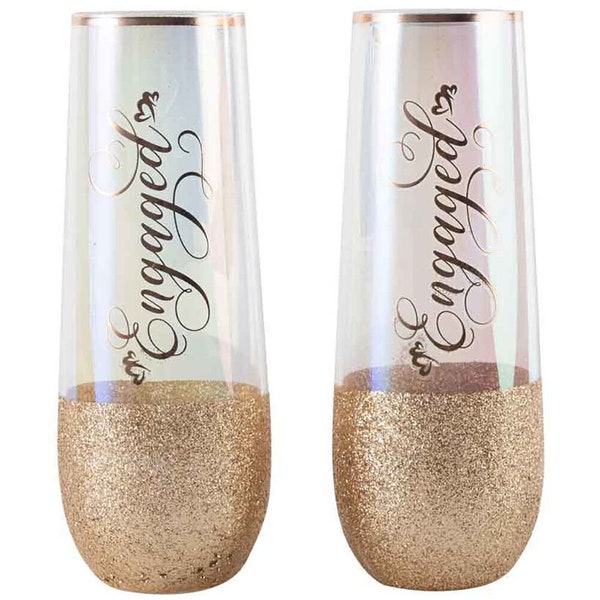 Engagement Glasses for Couple - Etsy
