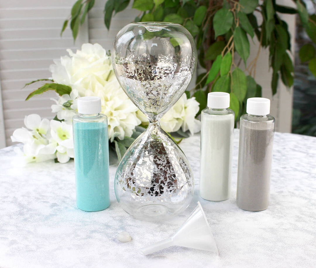 Wedding Sand Ceremony Kit Hourglass Unity Set Blended Family Keepsake ...