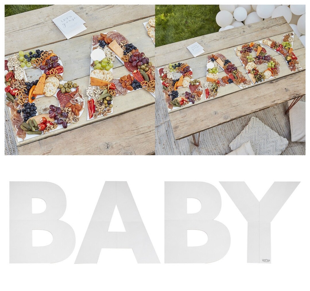Baby Shower Party Grazing Board Letters Table Decorations Dessert Food ...