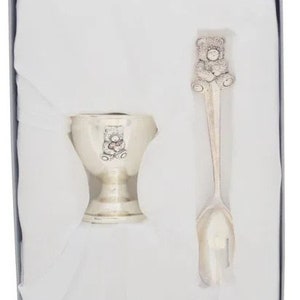 Silver Baby Egg and Spoon Gift Set Newborn Keepsake Christening Boy ...