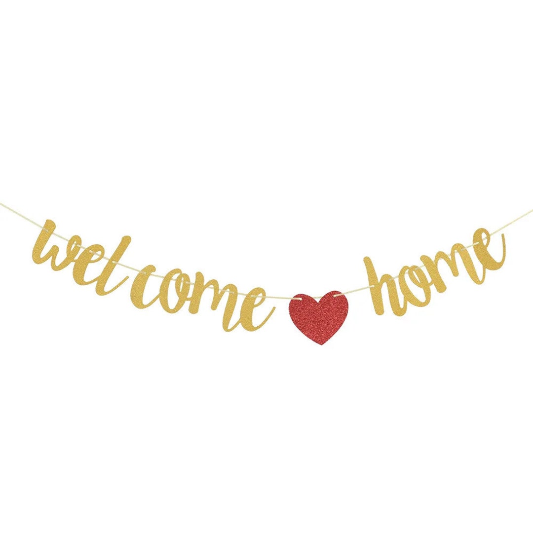Welcome Home Banner Party Decorations Sign Family Baby Shower Supplies ...