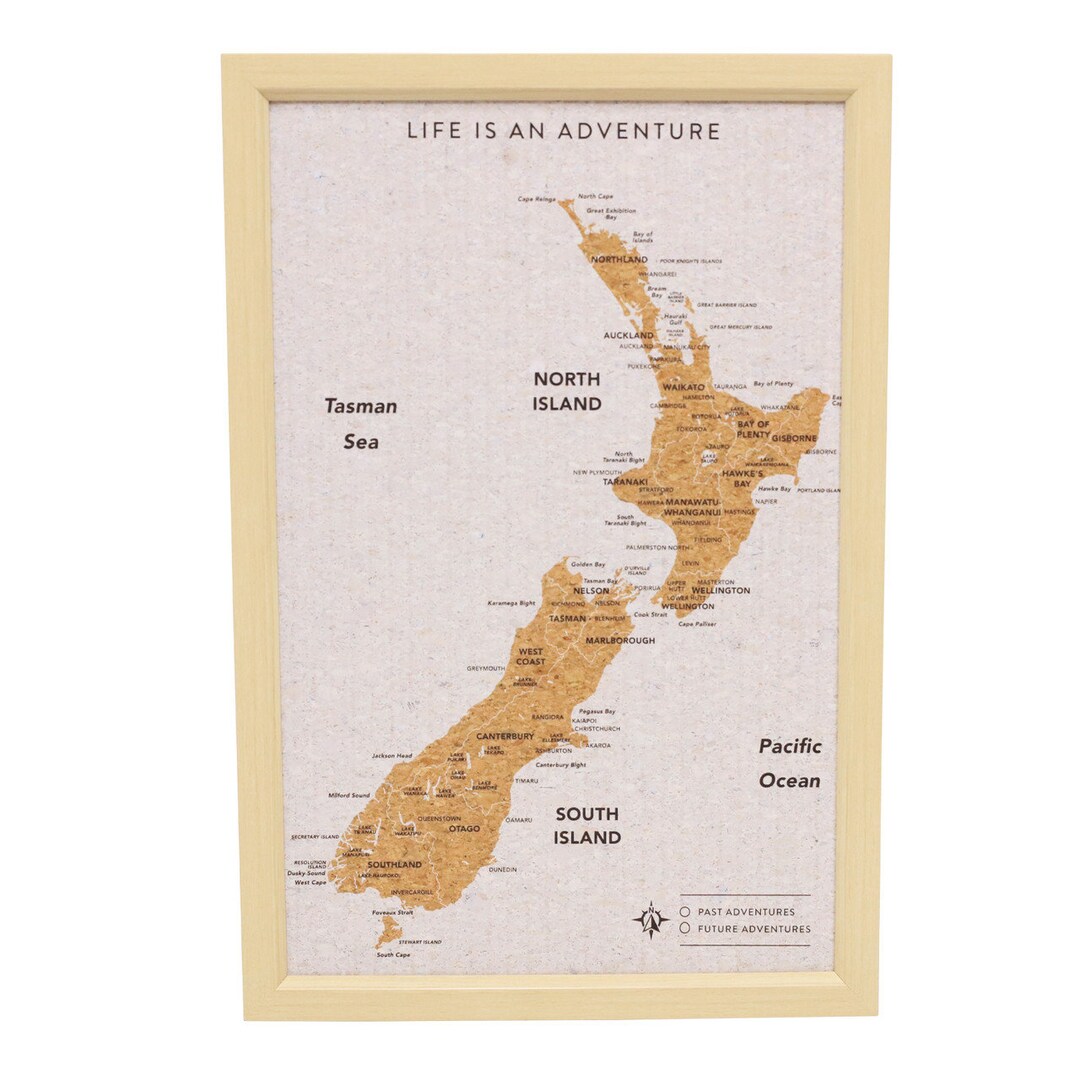 New Zealand Travel Map Cork Pin Board - Etsy