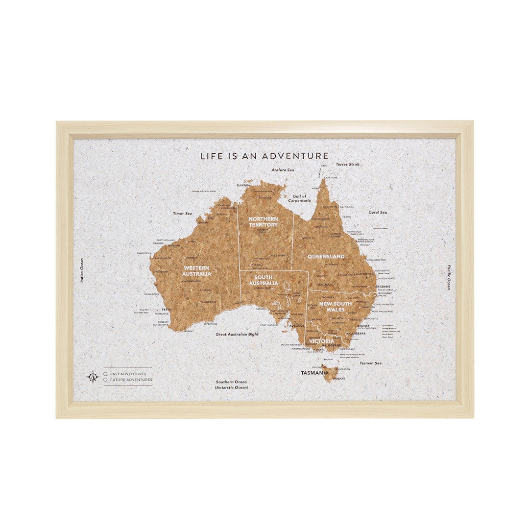 Australia Travel Map Cork Pin Board - Etsy Australia
