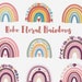 Floral Rainbow Clip Art / Boho Rainbows and Hearts / Sublimation Files ...