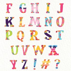 Fiesta Alphabet Letters / Watercolor Fiesta Digital Papers / Mexican ...