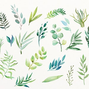 Watercolor Greenery Clip Art / Greenery Frames Watercolor Leaves ...