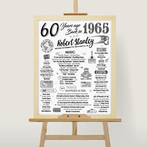 Back in 1965 Birthday Digital Printable Poster - Etsy