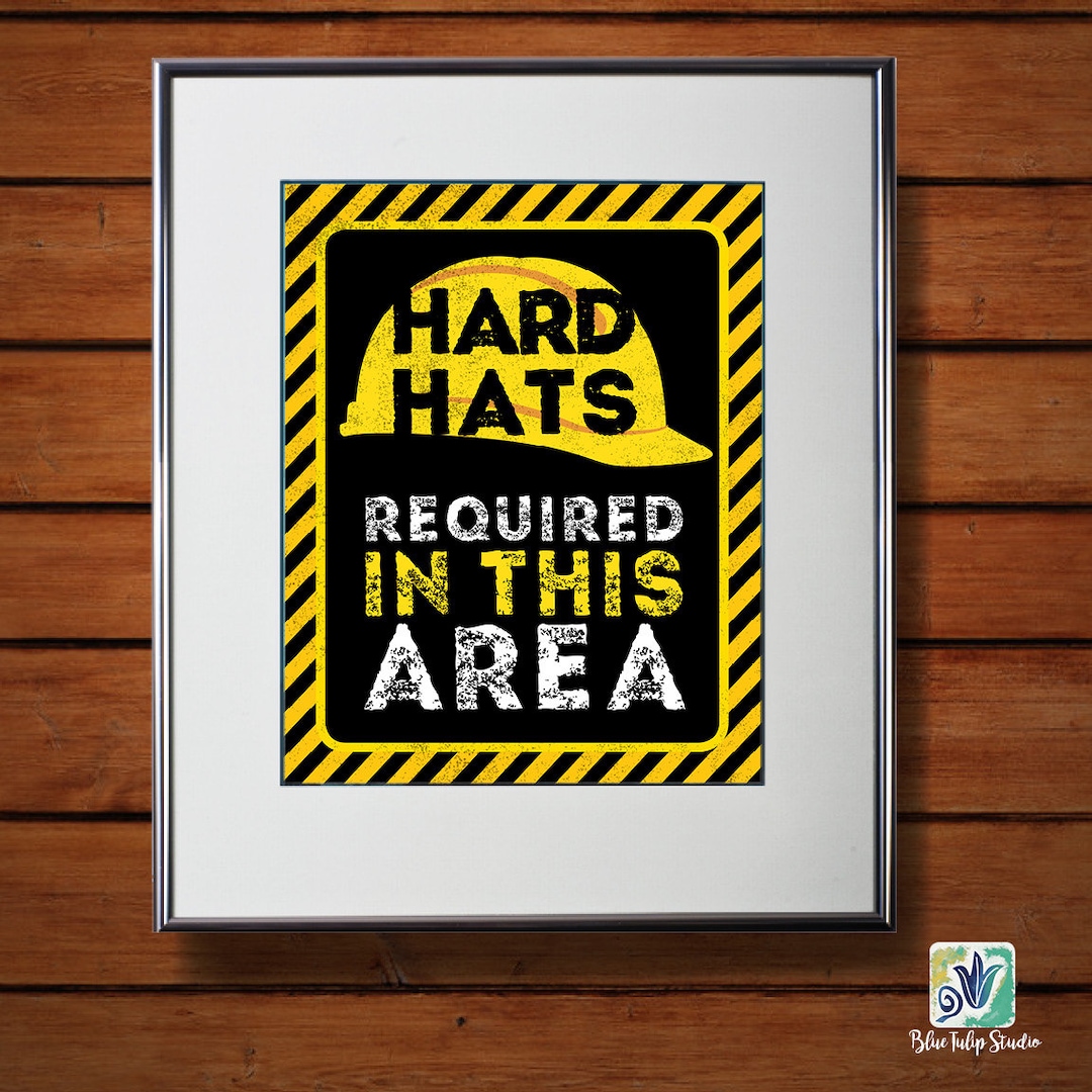Construction Birthday Party Sign, Hard Hat Sign, Printable 8"x10" Sign ...