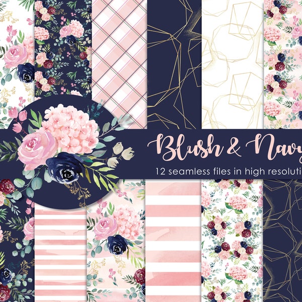 Navy Blush Gold - Etsy