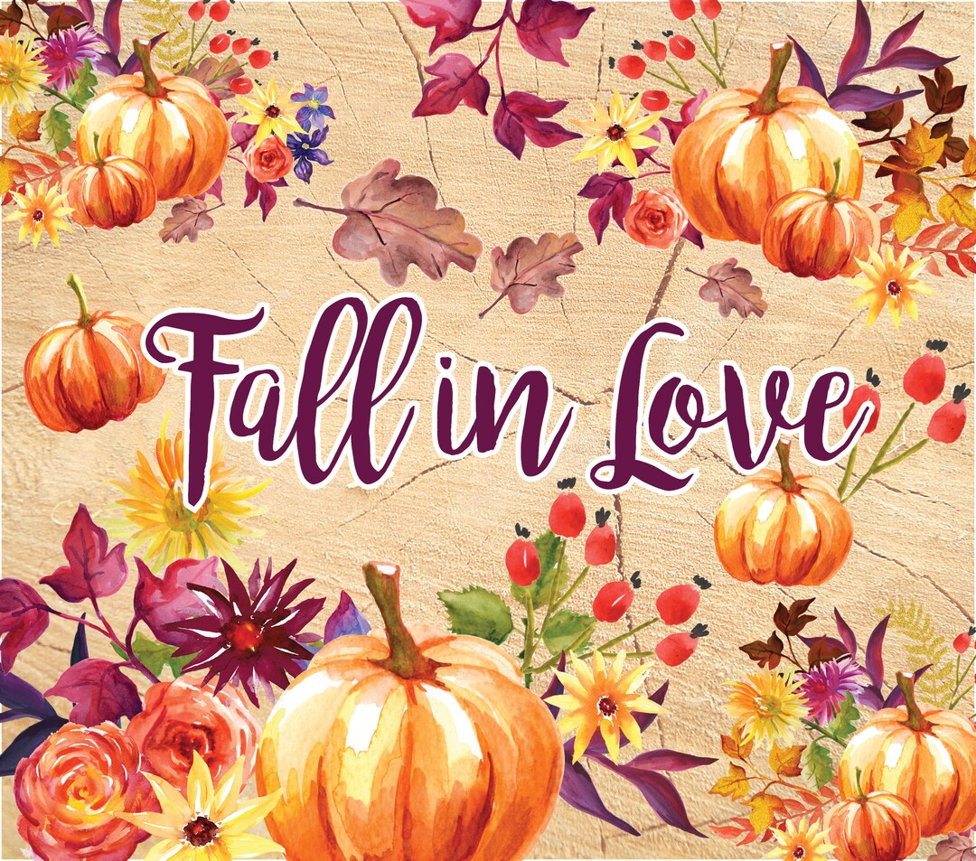 Fall Clip Art / Watercolor Pumpkin / Autumn Flowers. Fall Flowers ...