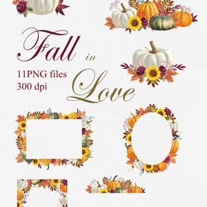 Fall Clip Art / Pumpkins and Leaves / Autumn Flowers. Fall Flowers ...