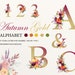 Fall Floral Alphabet Clipart: Burgundy, Gold (digital Download) - Etsy