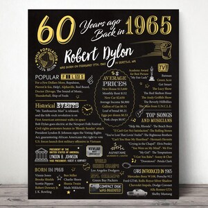 Back in 1965 Digital Printable File for 60th Birthday, Back in 1965 ...