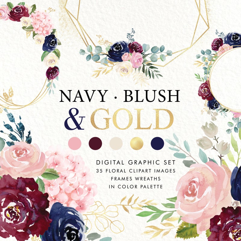 Navy and Blush - Etsy